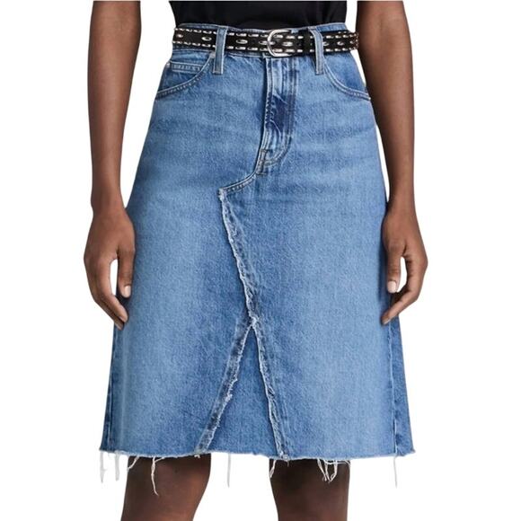 Frame Denim | Skirts | Frame 28 New Mabel Deconstructed Skirt Frayed ...